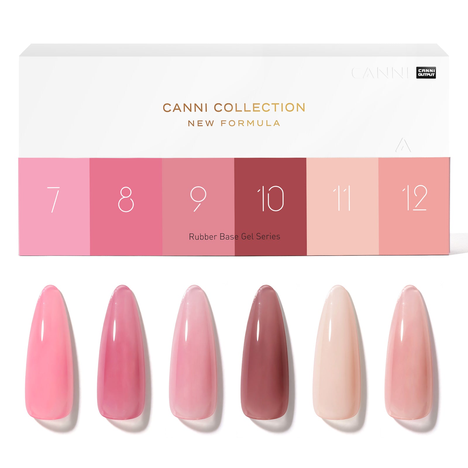 9ml Colorful Rubber Base Gel 6 Colors Set | CANNI Official