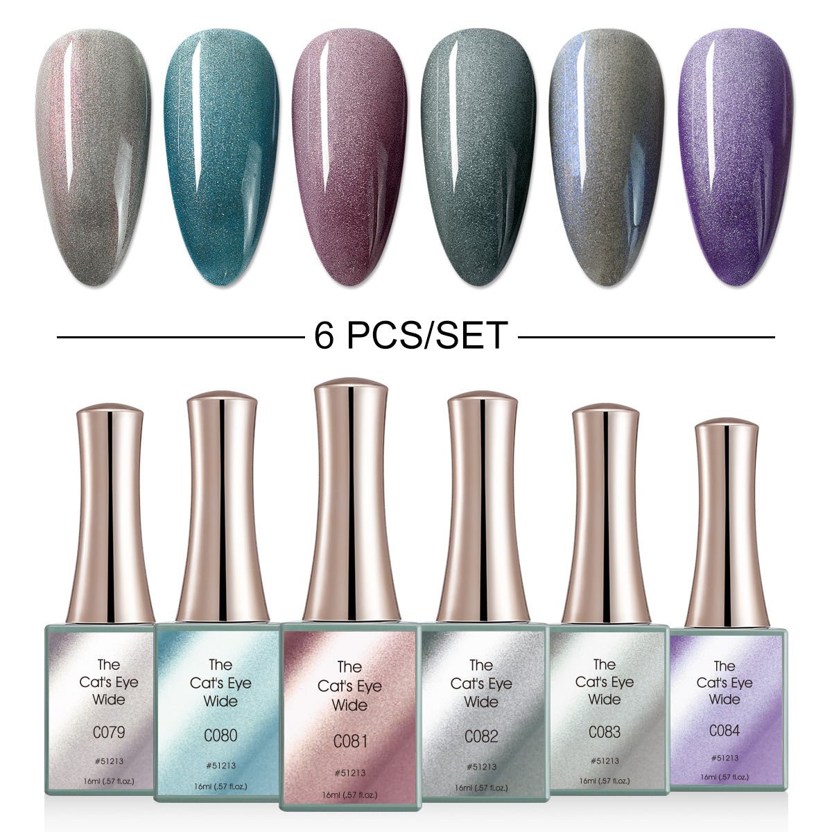The Cat Eye's Wide - 6 Colors Gel Polish Set | CANNI Official